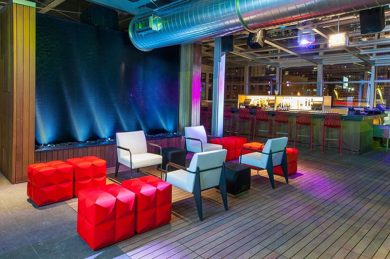 Water Walls in hotel lobby godfrey hotel chicago scored black acrylic ...